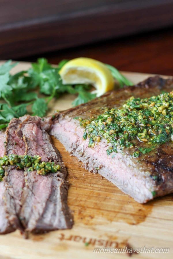 Indian Spiced Flank Steak & Cilantro Pistachio Pesto | Low Carb Maven
