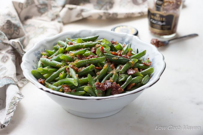 Sweet and Sour German Green Beans with Bacon and Onions - Low Carb Maven